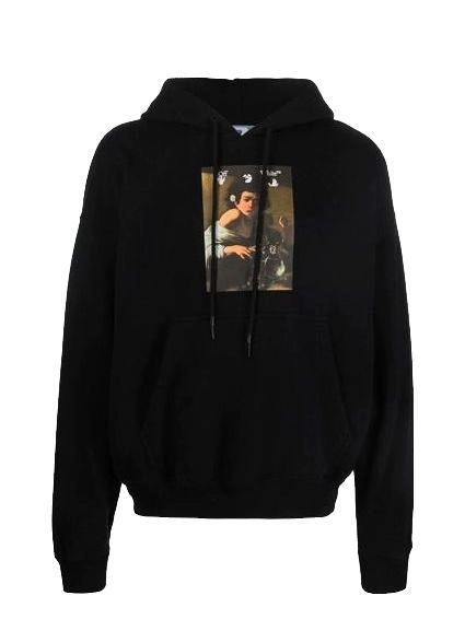 Off-White Fw21 Alphabet Print Drawstring Pullover - Black