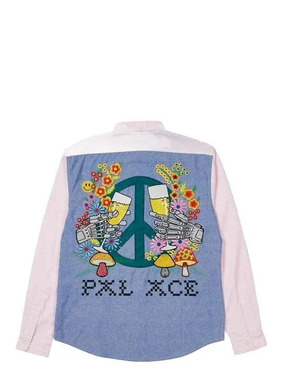 PALACE Embroidered Peace Sign Long Sleeve Shirt - Pink