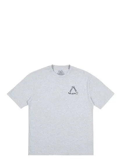 PALACE Bones Marl Logo Printing Short Sleeve T-shirt - Grey