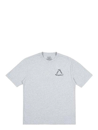 PALACE Bones Marl Logo Printing Short Sleeve T-shirt - Grey
