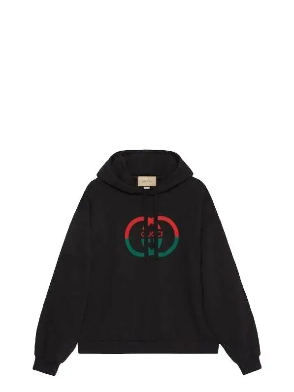 Gucci Cotton Jersey Hooded Sweatshirt With Graphic Print - Black