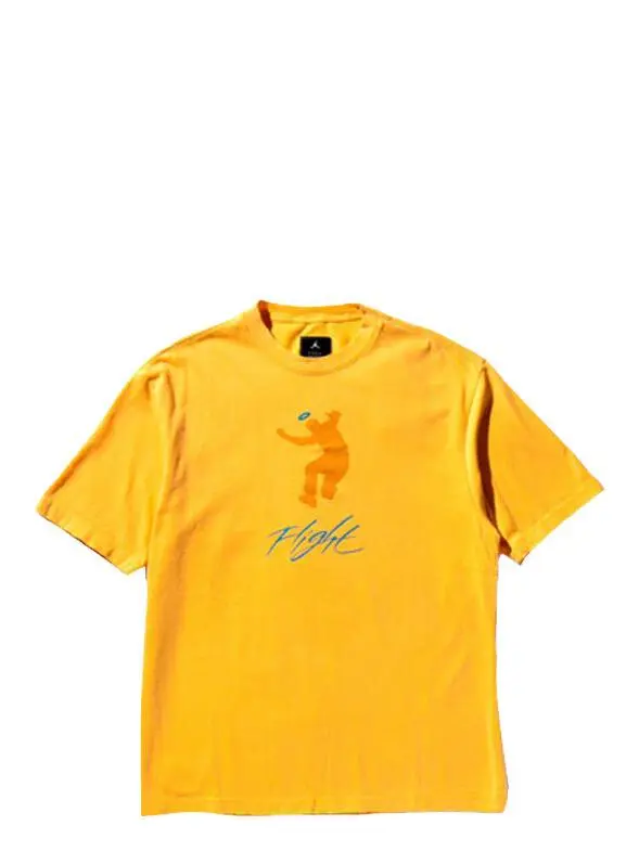 JORDAN X Union Crossover Solid Color Alphabet Pattern Printing Round Neck Short Sleeve Us Edition Yellow - Default Color