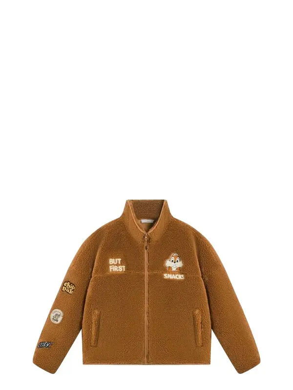 LI-NING X Disney Chip 'n Dale Graphic Polar Fleece Jacket - Brown