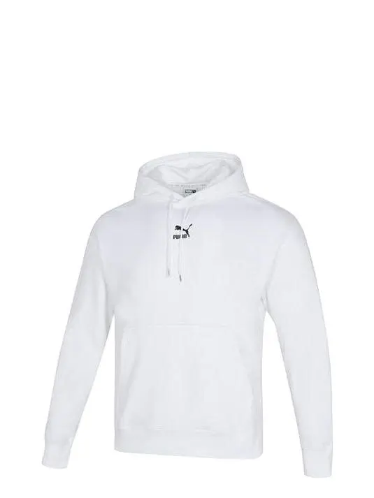 PUMA Logo Print Hoodie - White
