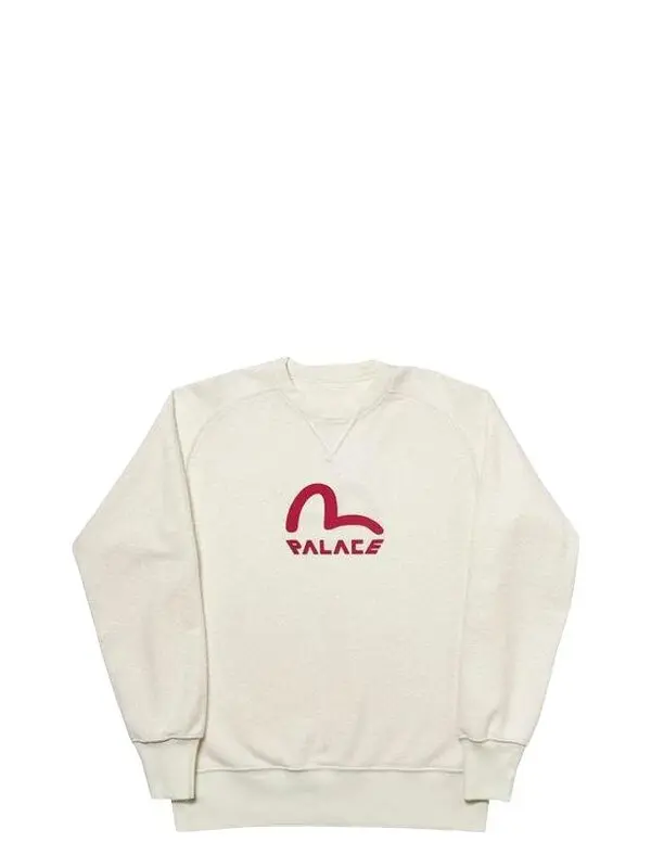 PALACE X Evisu Reversible Crewneck Sweatshirt - White
