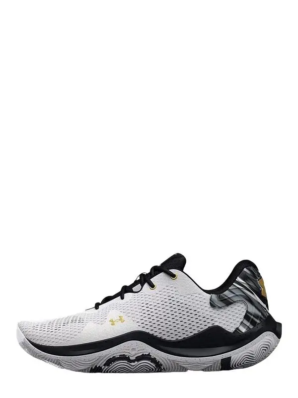 Under Armour Spawn 4 Mid Top Basketball Shoes - White/black