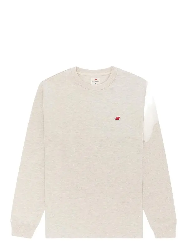 NEW BALANCE Made In Usa Core Long Sleeve T-shirt Asia Sizing - Oatmeal Heather