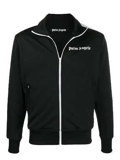 Palm Angels Sporty Stripes Zip-up Track Jacket - Black