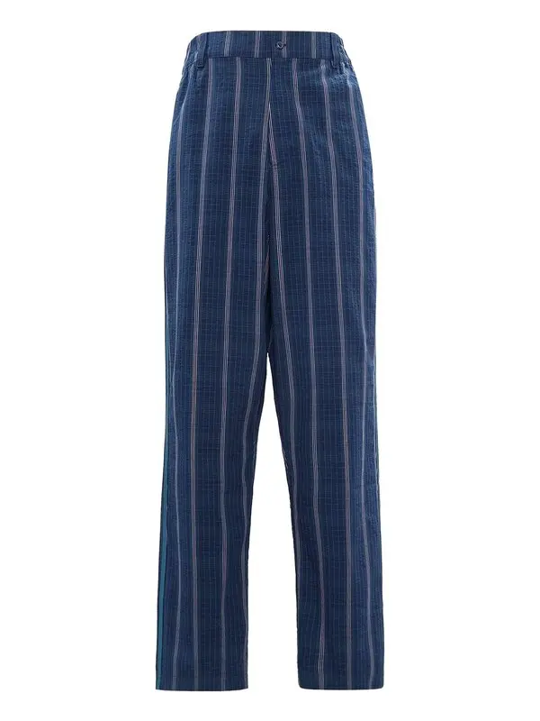 Adidas Originals Mw Tp Contrasting Colors Straight Sports Pants Navy - Blue