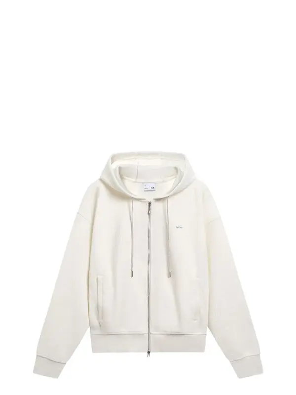 LI-NING Basic Logo Zip-up Hooded Jacket - Beige