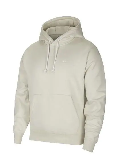 Nike Logo Embroidered Fleece Lined Hoodie - White