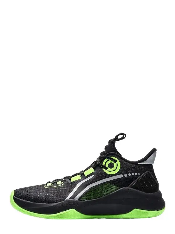 LI-NING Combat Low Athletic Sneakers - Black/green