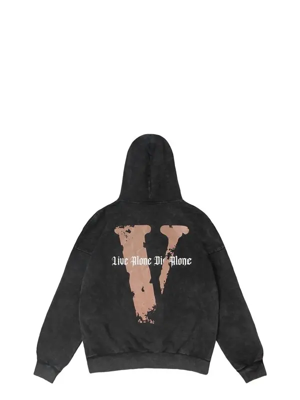 VLONE Distressed Graphic Hoodie - Black/brown