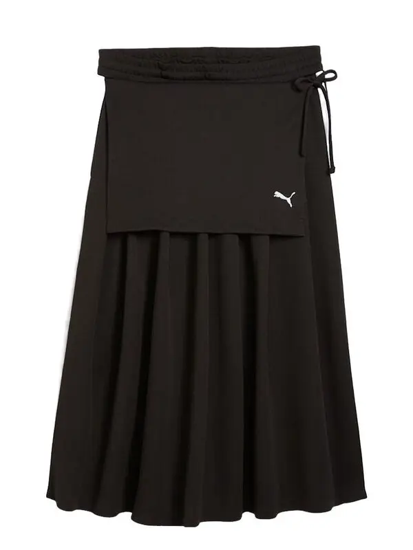 PUMA T7 Midi Pleated Skirt - Black