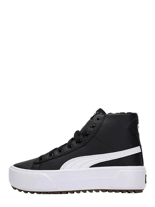 PUMA Kaia Mid Fur Lace Up Sneakers - Black