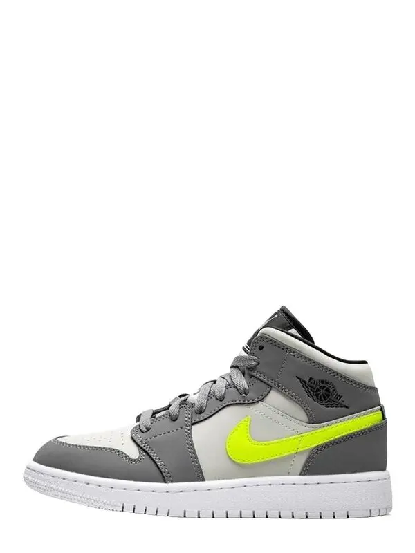 JORDAN 1 Mid Se Gs "gunsmoke Volt - Gunsmoke/volt-neutral Grey-white
