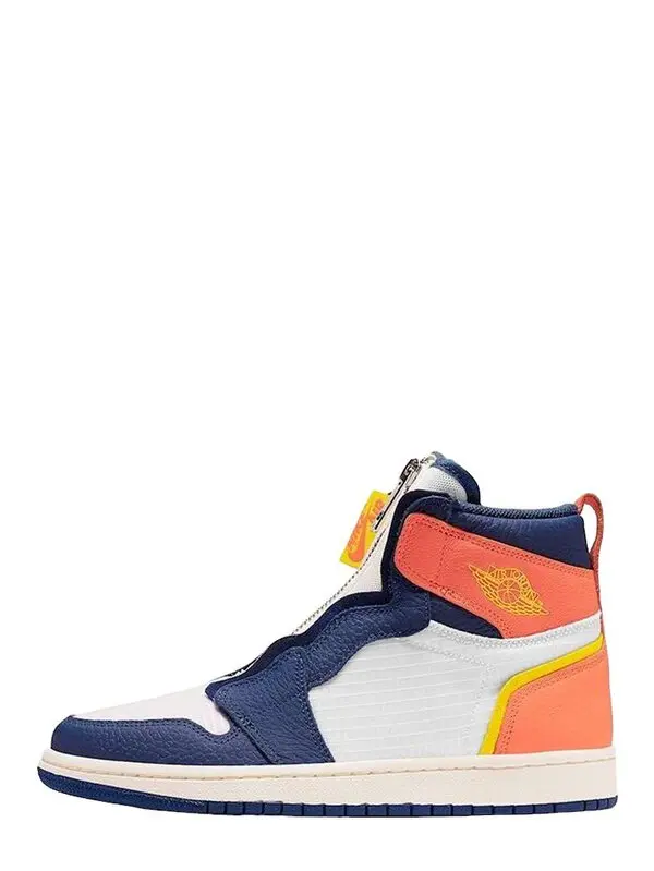 JORDAN 1 High Zip Sneakers - Sail/brt Citron-blue Void-turf Orange