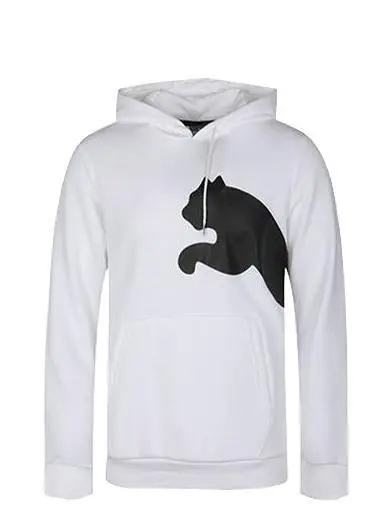 PUMA Knit Casual Hooded Long Sleeve Pullover - White