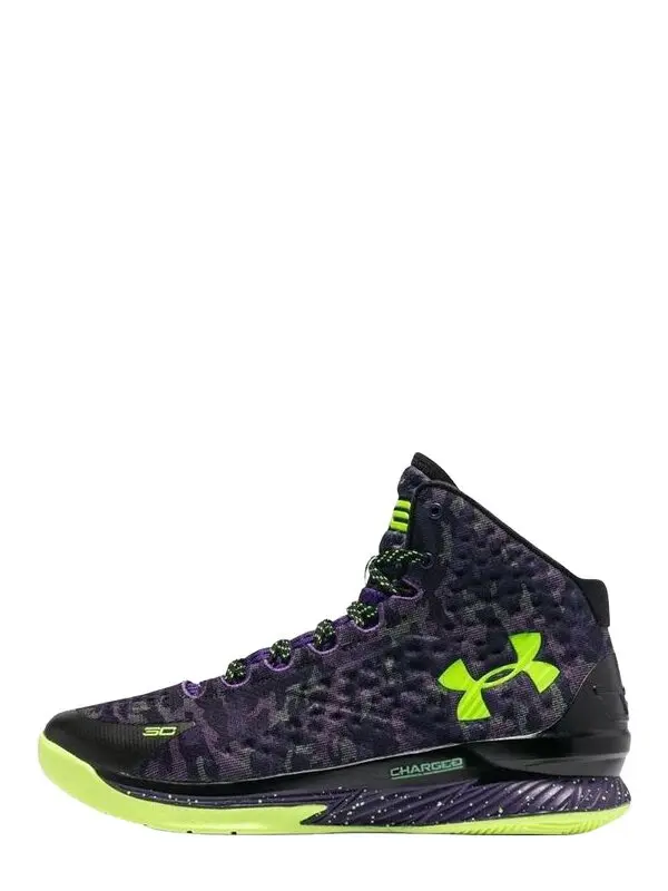 Under Armour Curry 1 Retro "dark Matter" High-top Sneakers - Black/purple/green