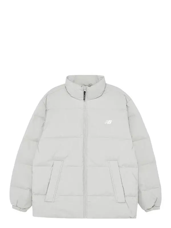 NEW BALANCE Padded Down Jacket With Stand Collar - Grey