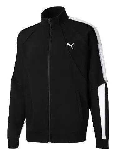 PUMA X Attempt Embroidered Logo Stand Collar Zip-up Knit Jacket - Black