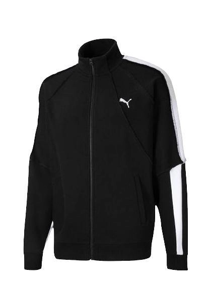 PUMA X Attempt Embroidered Logo Stand Collar Zip-up Knit Jacket - Black