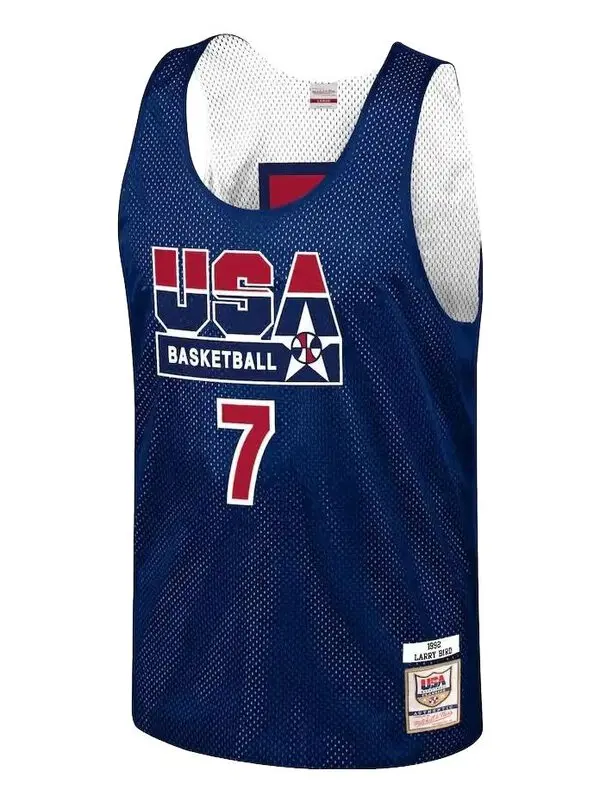 Mitchell & Ness X Nba Reversible Practice Team Usa 1992 Larry Bird Jersey - Navy/white