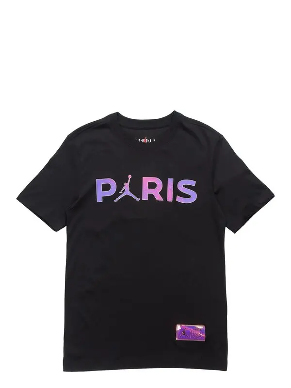 JORDAN Paris Saint-germain Casual Sports Round Neck Short Sleeve - Black