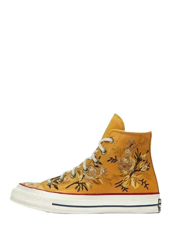 CONVERSE Chuck 70 High Top Sneakers With Floral Embroidery - Yellow