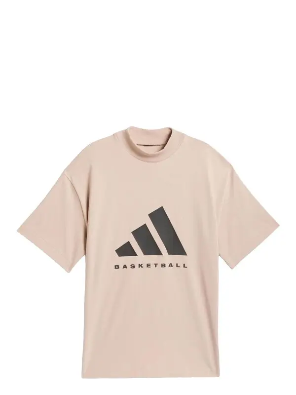 Adidas Basketball T-shirt 'beige Black - Beige/black