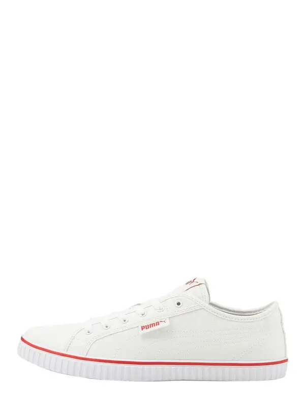 PUMA Low Top Lace-up Sneakers - White/red