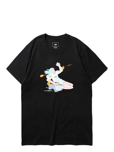 VANS Asian Artist Crossover Series Cartoon Printing Round Neck Short Sleeve - Black