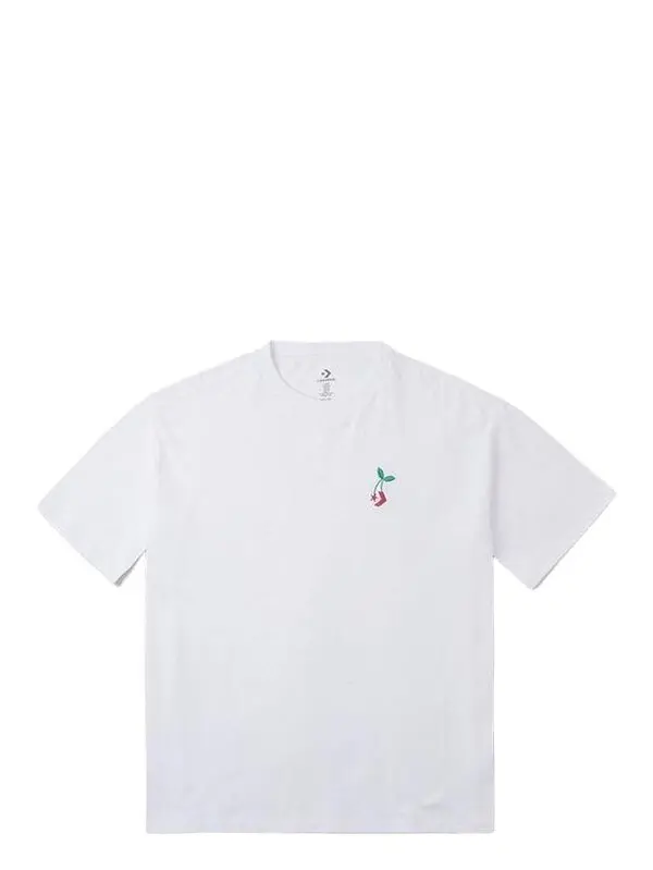 CONVERSE Loose Fit Star Chevron Cherry Tee Asia Sizing - White