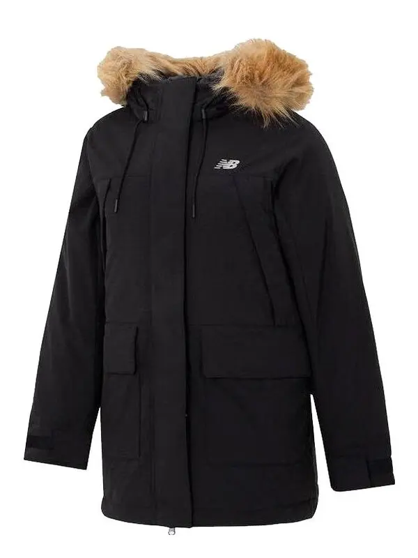 NEW BALANCE Down Parka Jacket - Black/brown