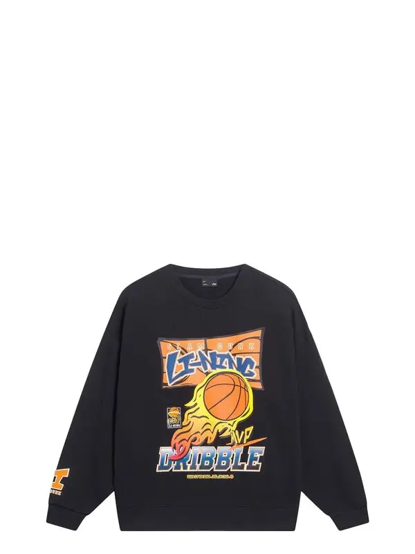 LI-NING Hoops Cartoon Graphic Sweatshirt - Black/multi-color
