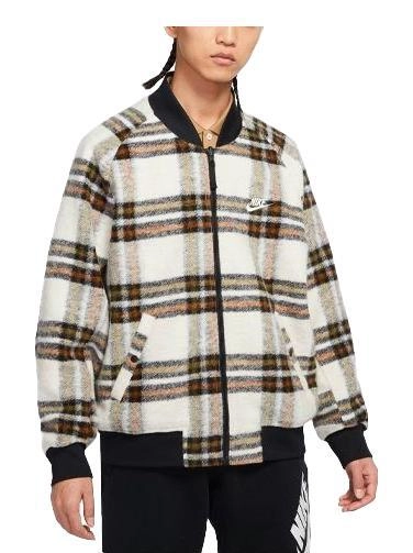 Nike Plaid Reversible Bomber Jacket - Brown