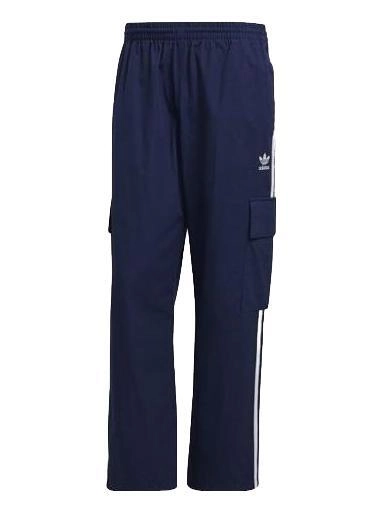 Adidas Originals Logo Stripe Elastic Waistband Sports Cargo Autumn Blue Pants - Default Color