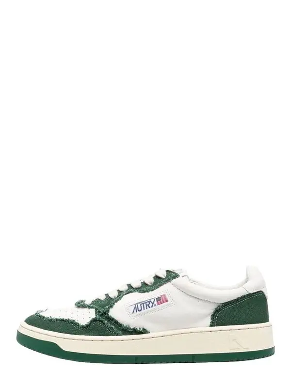 AUTRY Medalist Canvas-panelled Sneakers - White/green