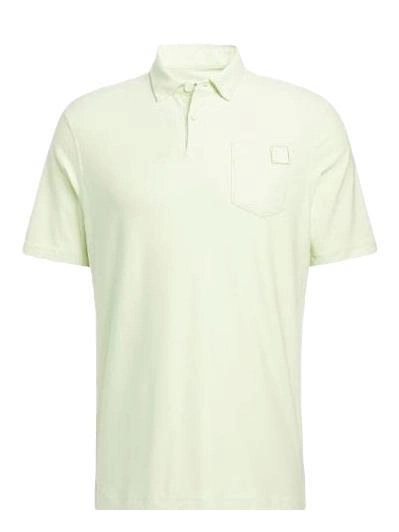 Adidas Solid Color Patch Pocket Short Sleeve Green Polo Shirt - Default Color