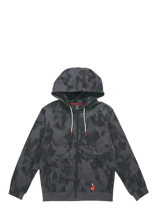 Nike Kyrie Irving Basketball Sports Fleece Lined Zip-up Jacket - Grey