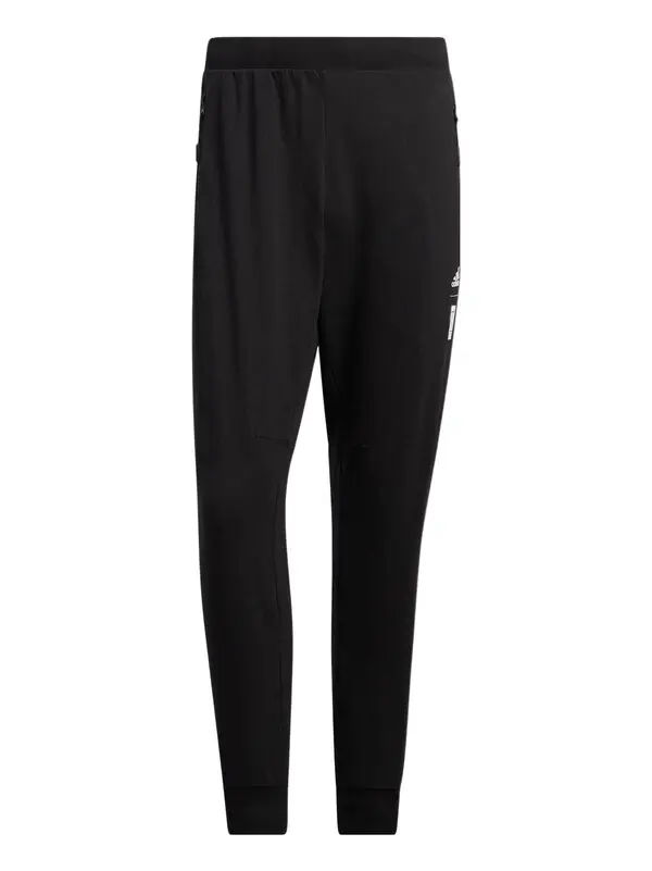 Adidas Solid Color Elastic Waistband Sports Pants/trousers/joggers Black - Multi-color