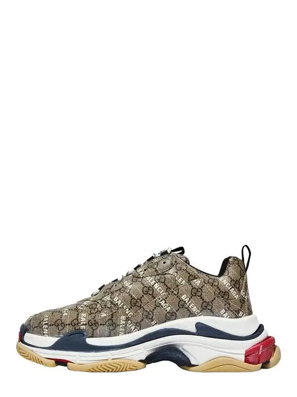Balenciaga The Hacker Project Triple S X Gucci Sneakers - Beige/ebony