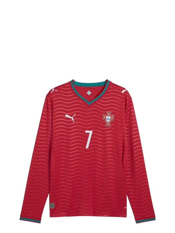 PUMA Portugal 2026 Long Sleeve Player Jersey - Club Red/green Lagoon