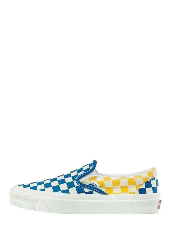 VANS Style 98 Checkerboard Slip-on Sneakers - Blue/yellow