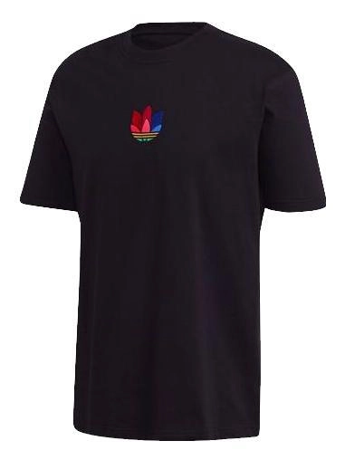 Adidas Originals 3d Trefoil Tee Casual Logo Round Neck Short Sleeve - Black