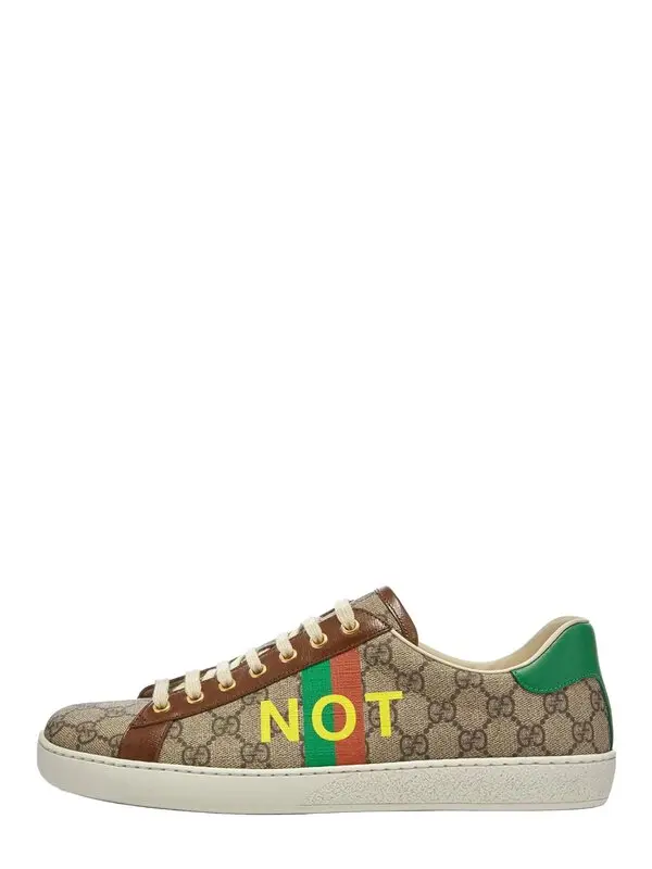 Gucci Ace "fake/not Print" Sneakers - Beige/brown