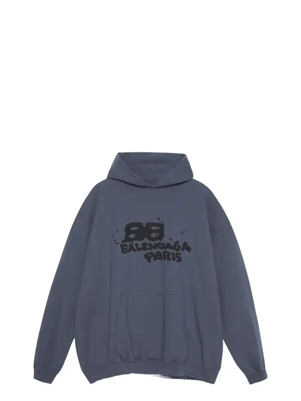 Balenciaga Hand-drawn Bb Icon Hoodie - Blue