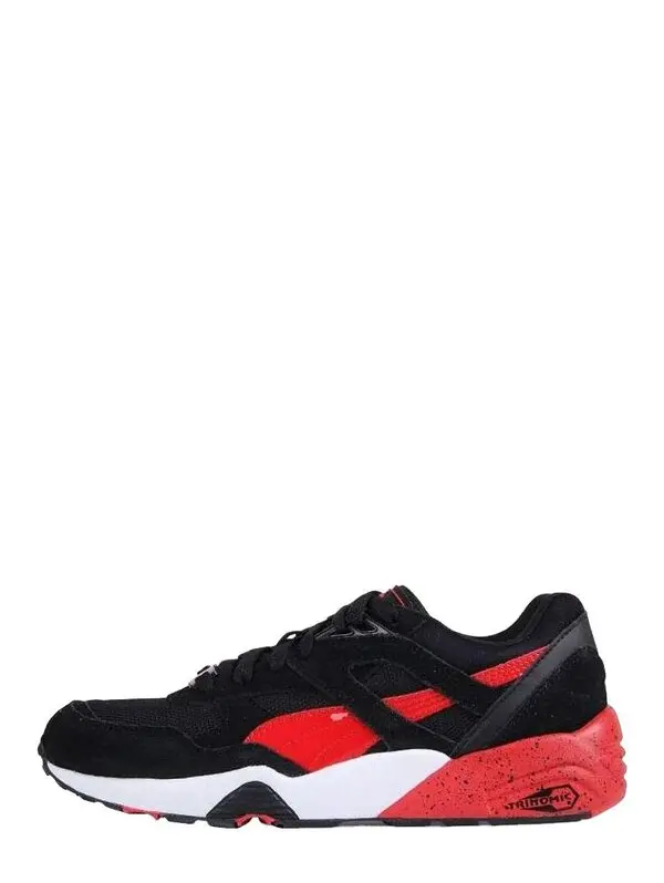 PUMA R698 Block Low Top Sneakers - Black/red