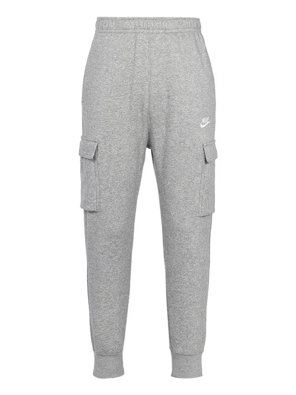 Nike Club Fleece Cargo Multiple Pockets Stay Warm Bundle Feet Sports Long Pants Gray - Grey