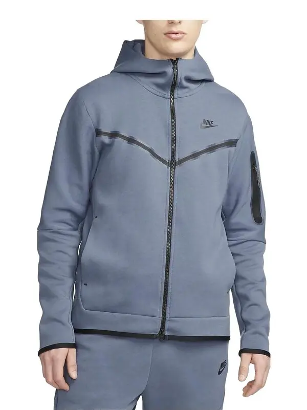 Nike Tech Fleece Full-zip Hoodie 'blue - Grey